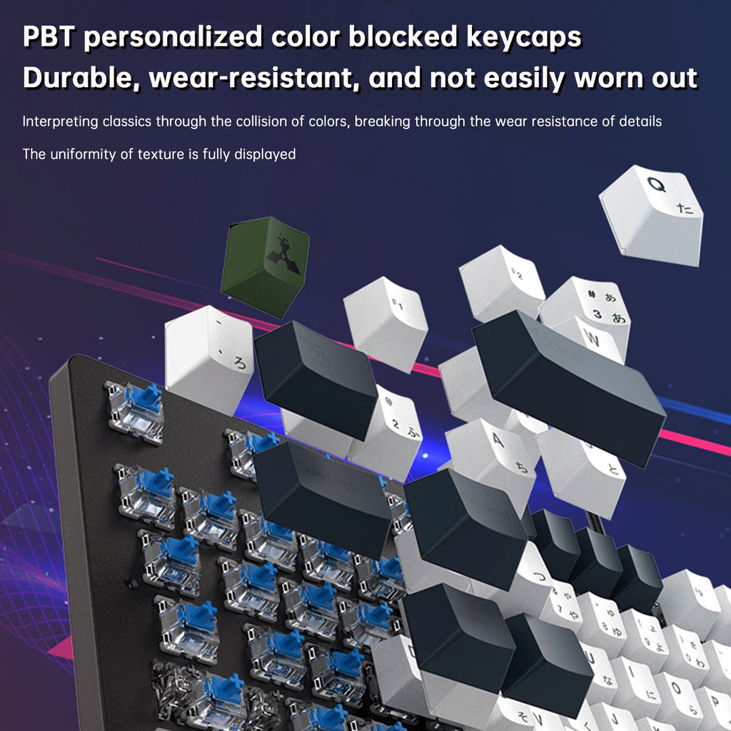 104Key Wired Mechanical Linear Switch Gaming Keyboard With Blue Switch