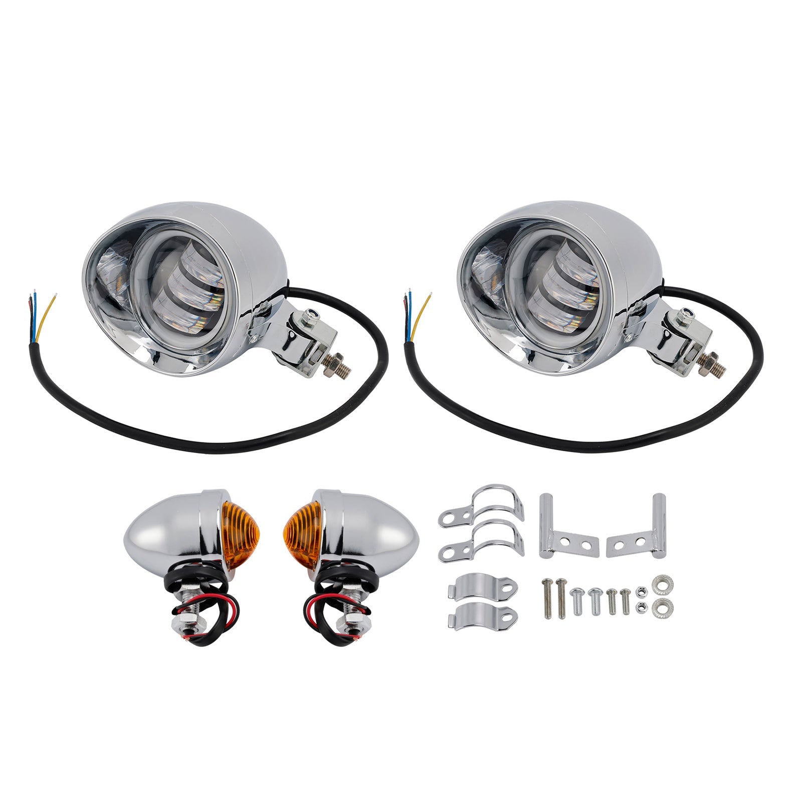 #D18 Headlight Lamp Spotlight Universal Coler Switch Fits Chrome For M