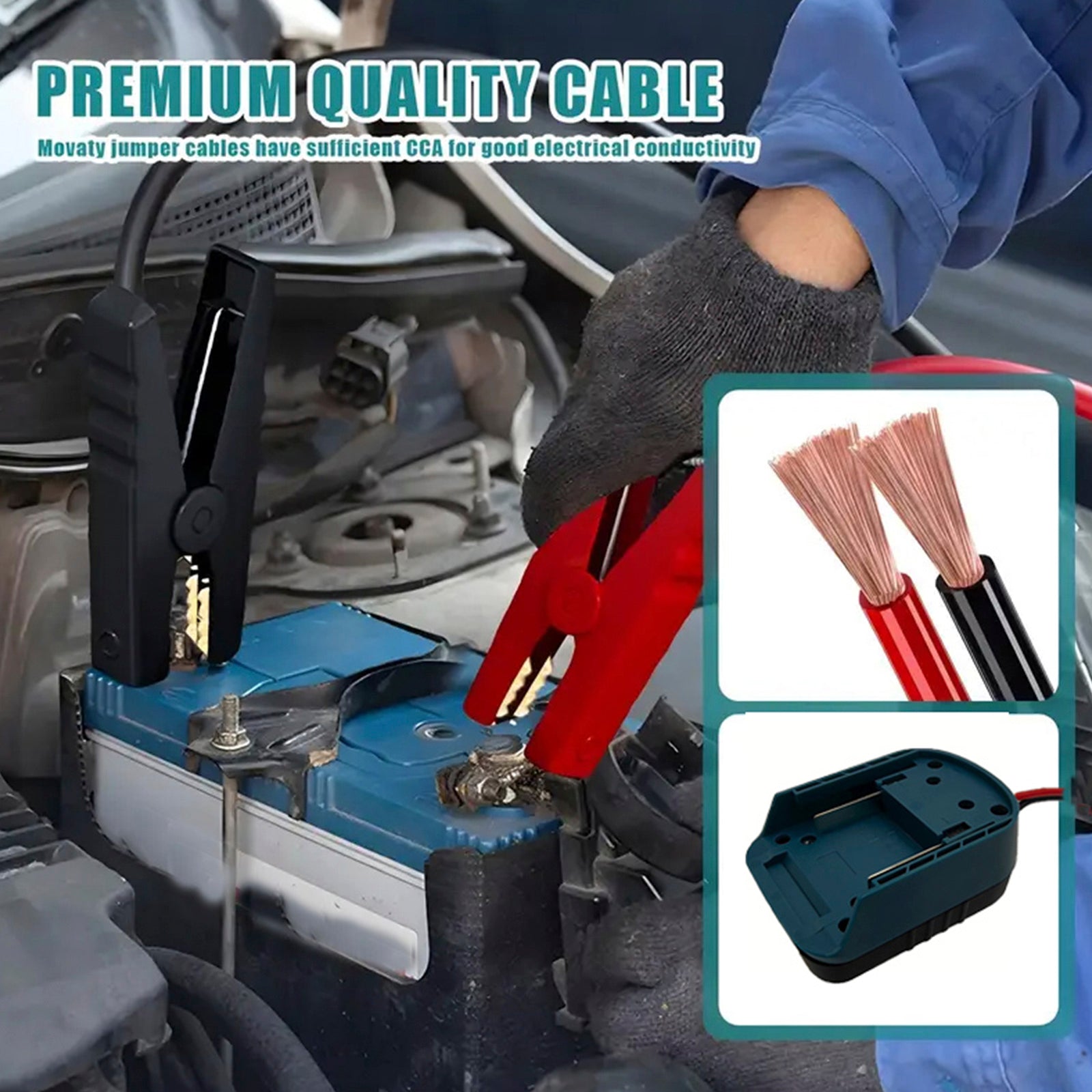 Car Battery Igniter Automotive Emergency Power Kits 12AWG Cable Jump P