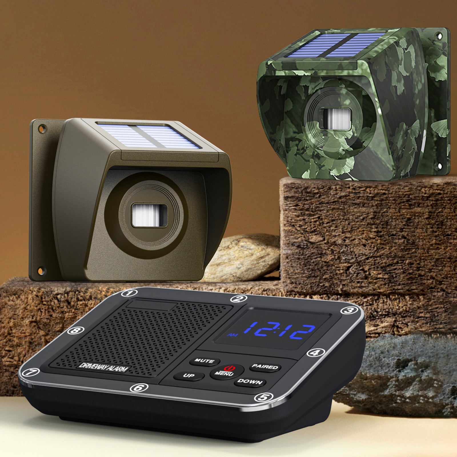 800m Solar Outdoor Infrared Powered Driveway Alarm Anti-Theft Inductio