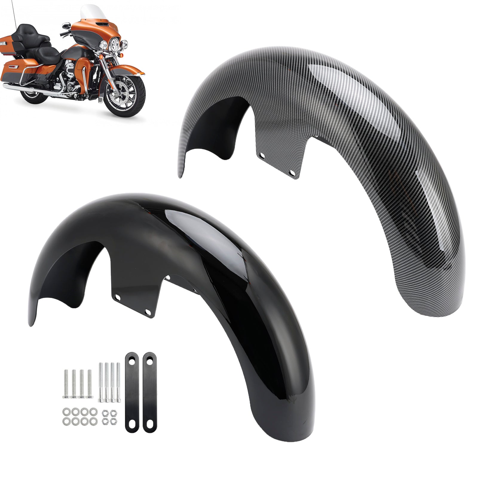 19" Wrap Front Fender ABS For Touring Electra Street Road Glide Bagger