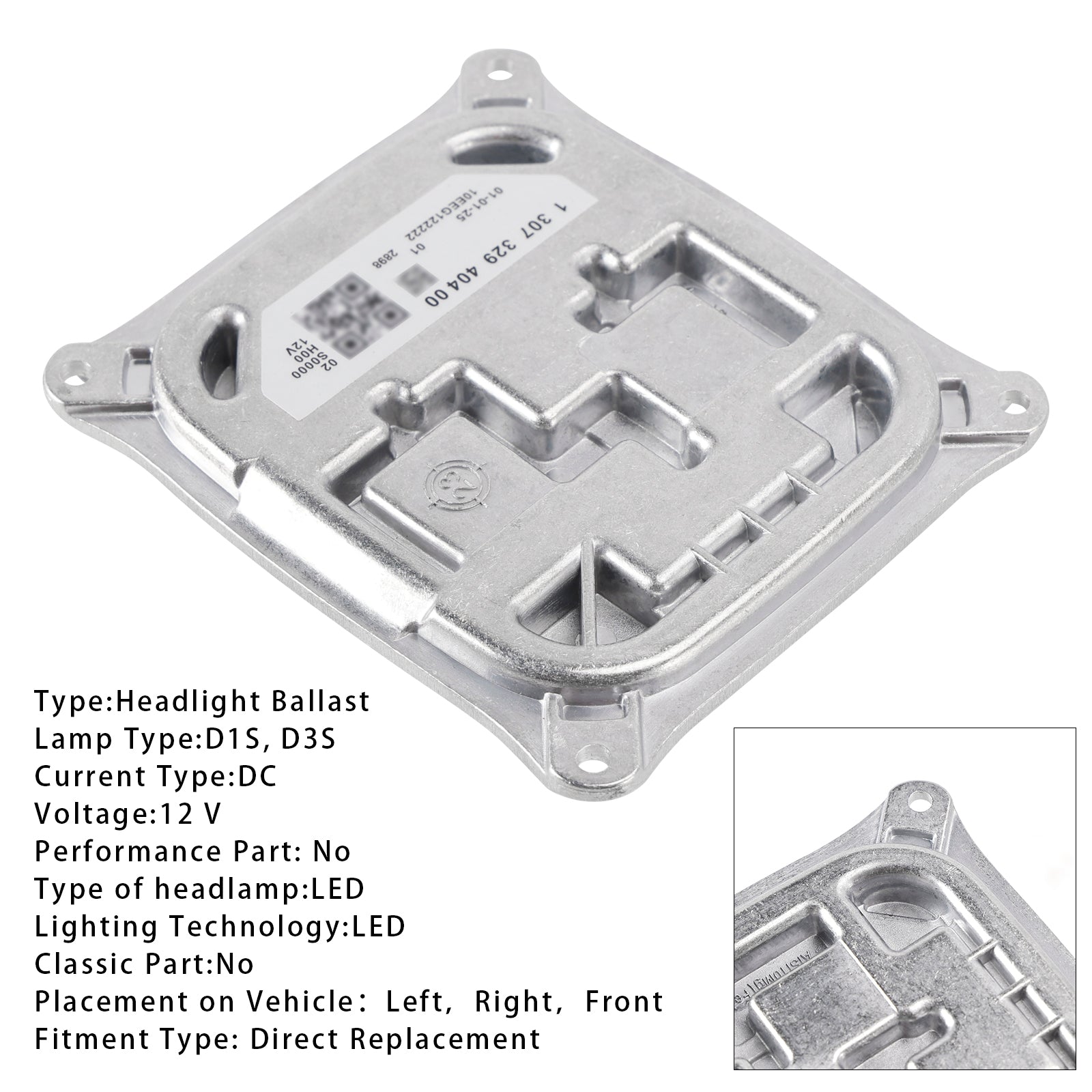 LED Parking Headlight Control Unit DRL Module 130732940400 For Peugeot