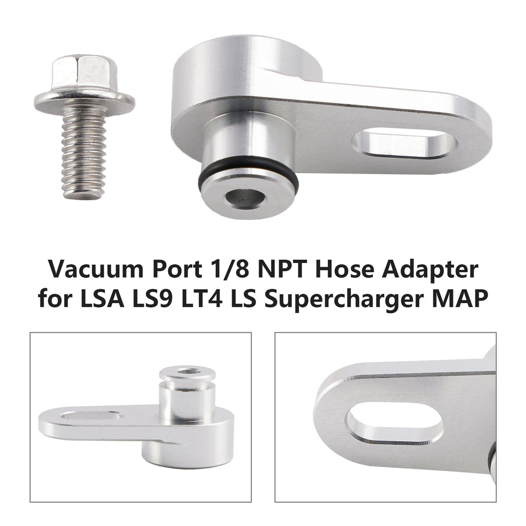 Vacuum Port 1/8 NPT Hose Adapter for LSA LS9 LT4 LS Supercharger MAP
