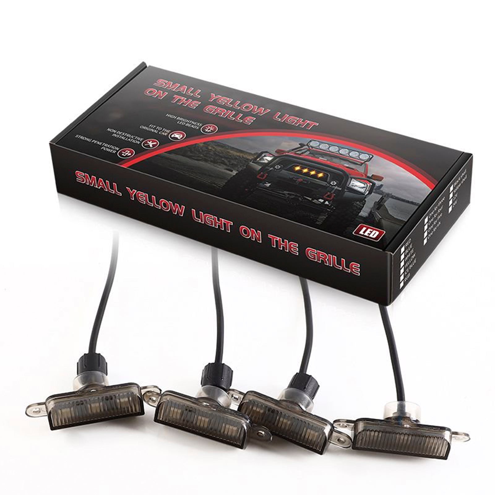 4Pcs Front Grille LED Lighting RGB With APP Controller For SUV off-roa