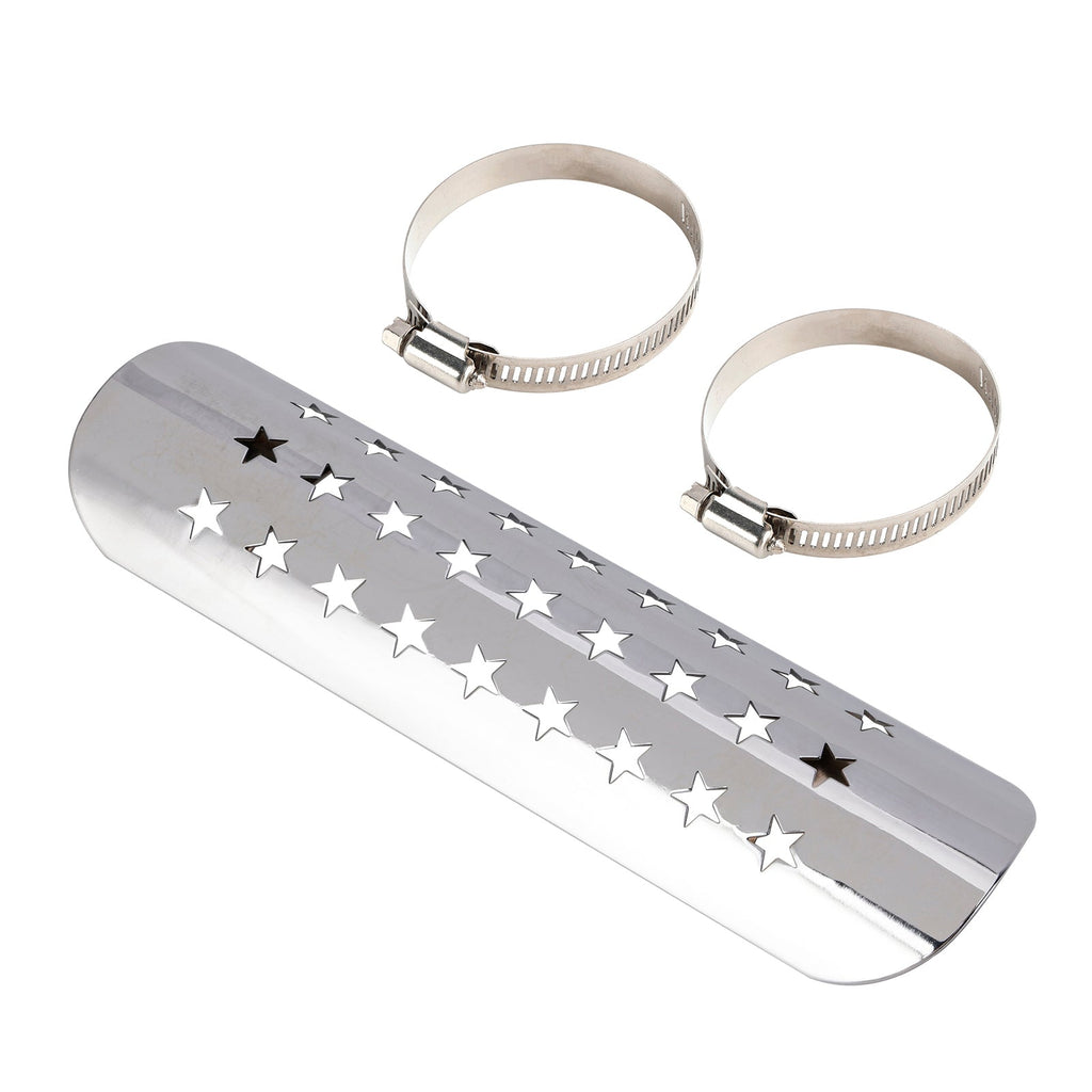 Steel Exhaust Muffler Pipe Heat Deflector Cover Chromeb For Motorcycle