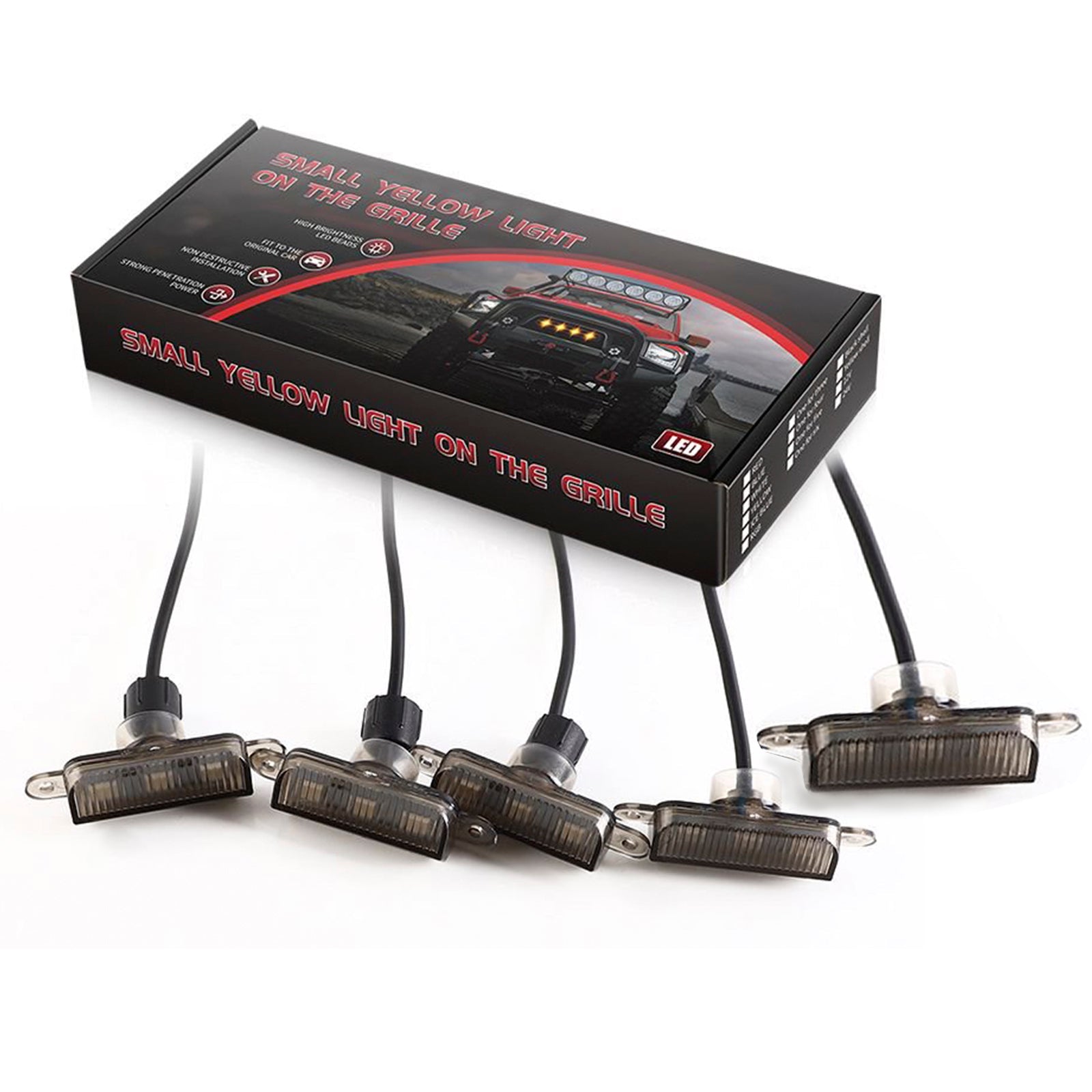 5Pcs Front Grille LED Lighting RGB With APP Controller For SUV off-roa