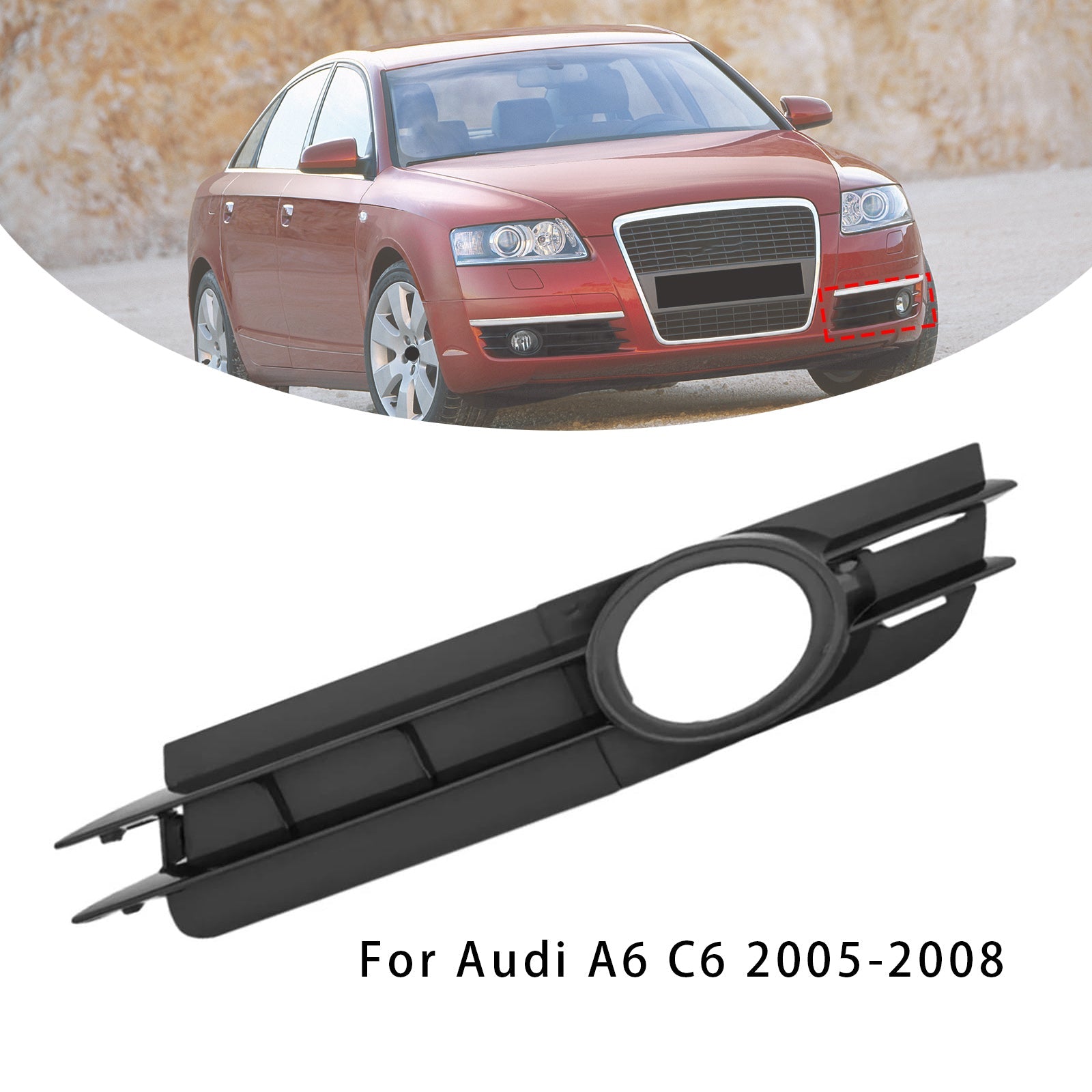 2005-2008 Audi A6 C6 Car Left Side Fog Light Grille Cover 4F0807681A