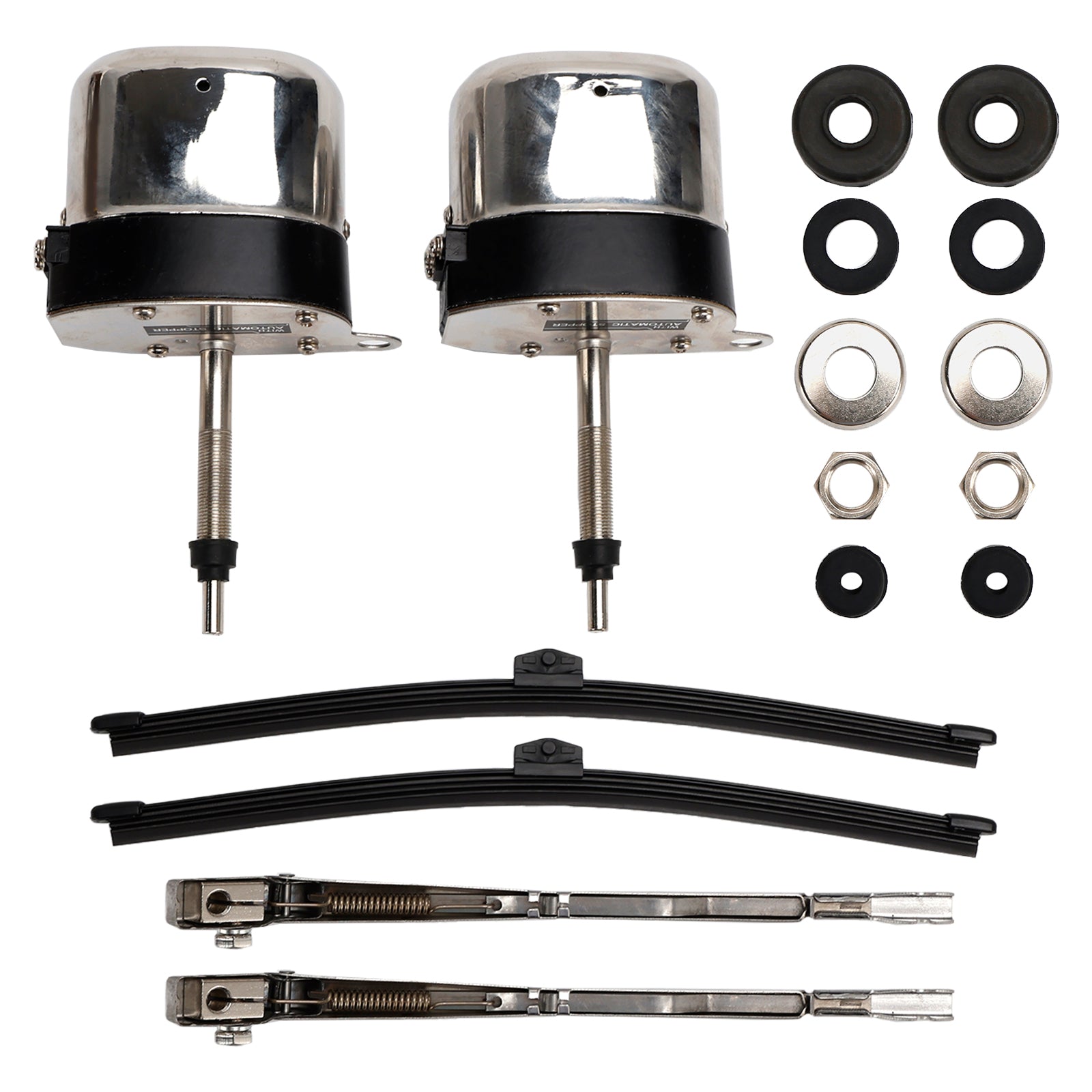 Pair of Stainless Windshield Wiper Motor Hot Street Rod for Jeep for F