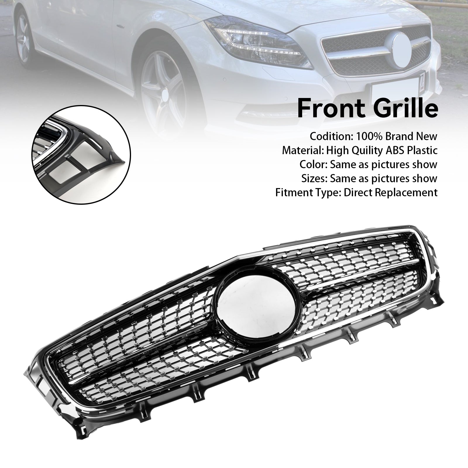 Front Grill Grille Fit Mercedes-Benz W218 CLS-Class ClS350/500/550 201