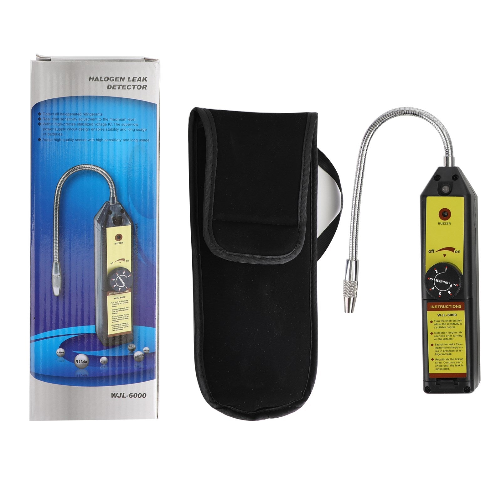 WJL-6000 Refrigerant Halogen Leak Detector HVAC R134a R410a AC Detecto