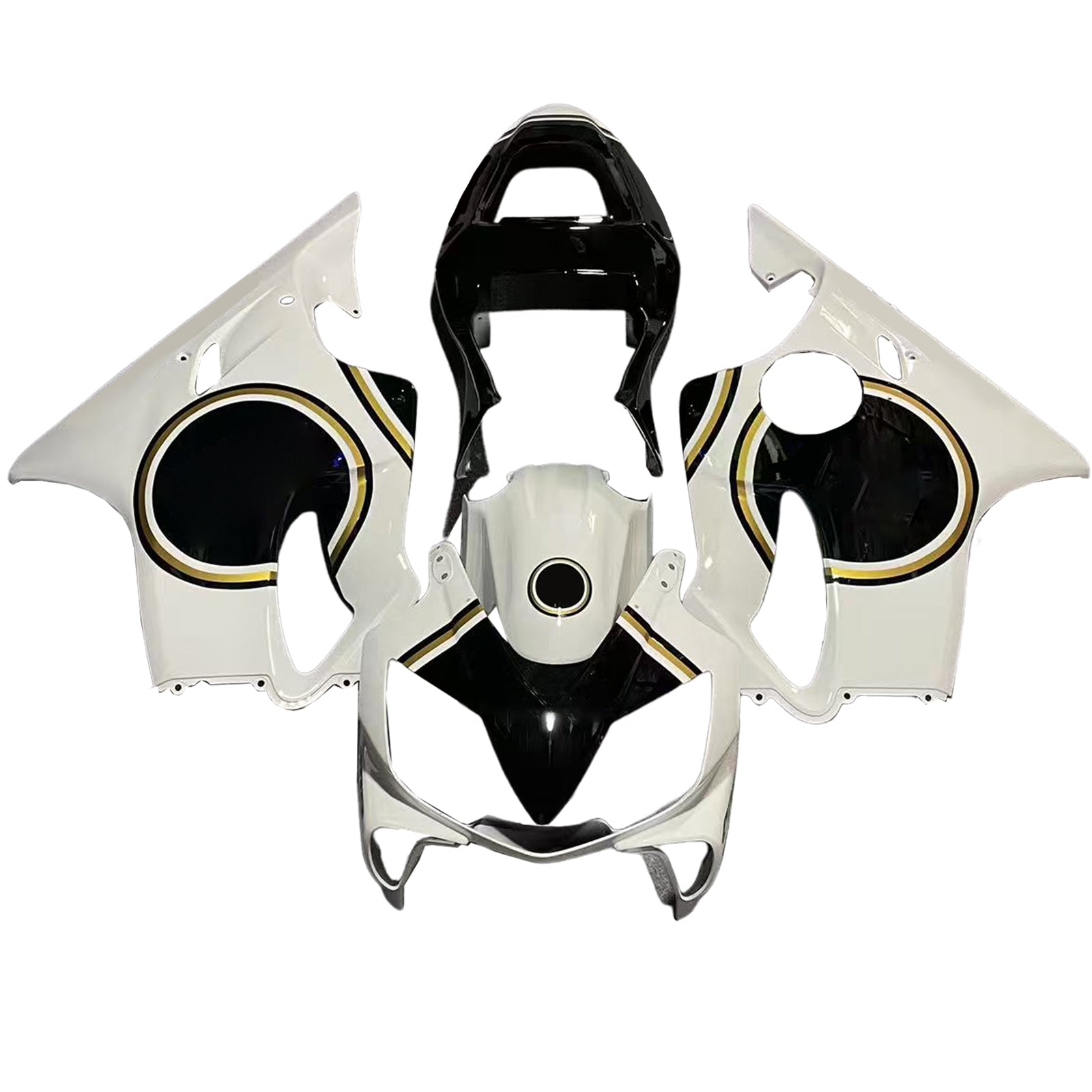 Fairings Honda CBR 600 F4i White & Black Lucky Strike (2001-2003)