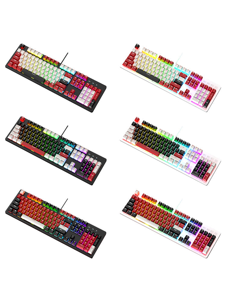104Key Wired Mechanical Linear Switch Gaming Keyboard With Blue Switch