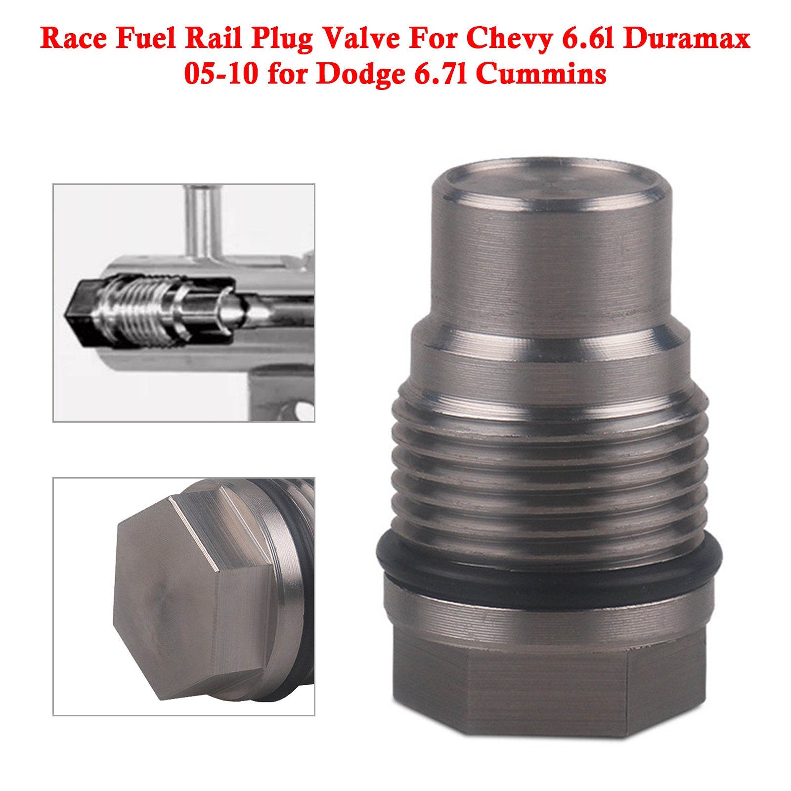 Race Fuel Rail Plug Valve For Chevy 6.6l Duramax 05-10 for Dodge 6.7l