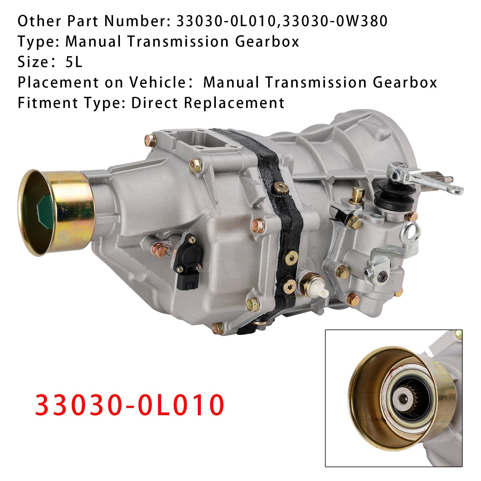 Car Engine 5L Manual Transmission Gearbox 33030-0L010 For Hiace LH200