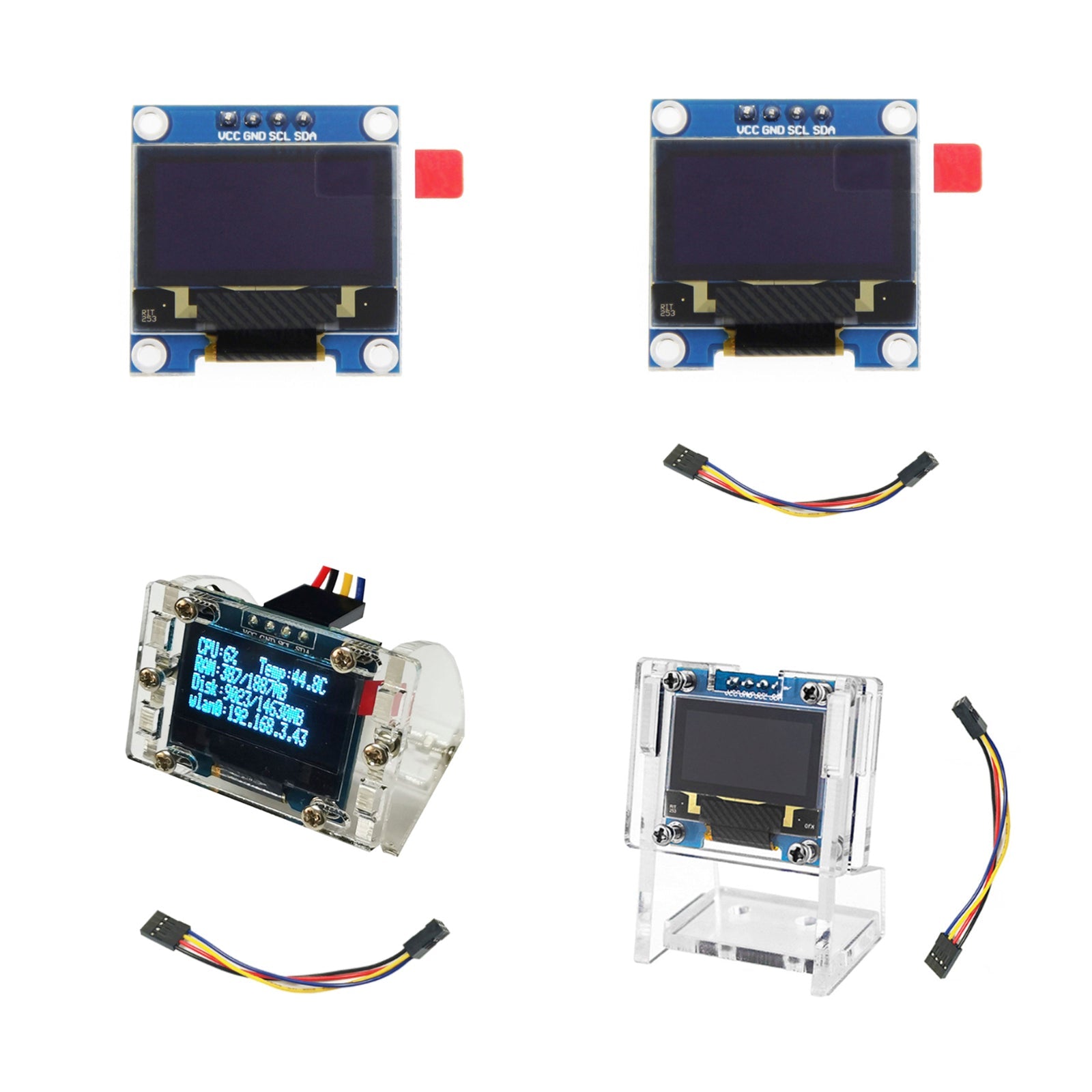 Raspberry Pi 4B 0.96-inch OLED Display Module IP Hard Disk Information
