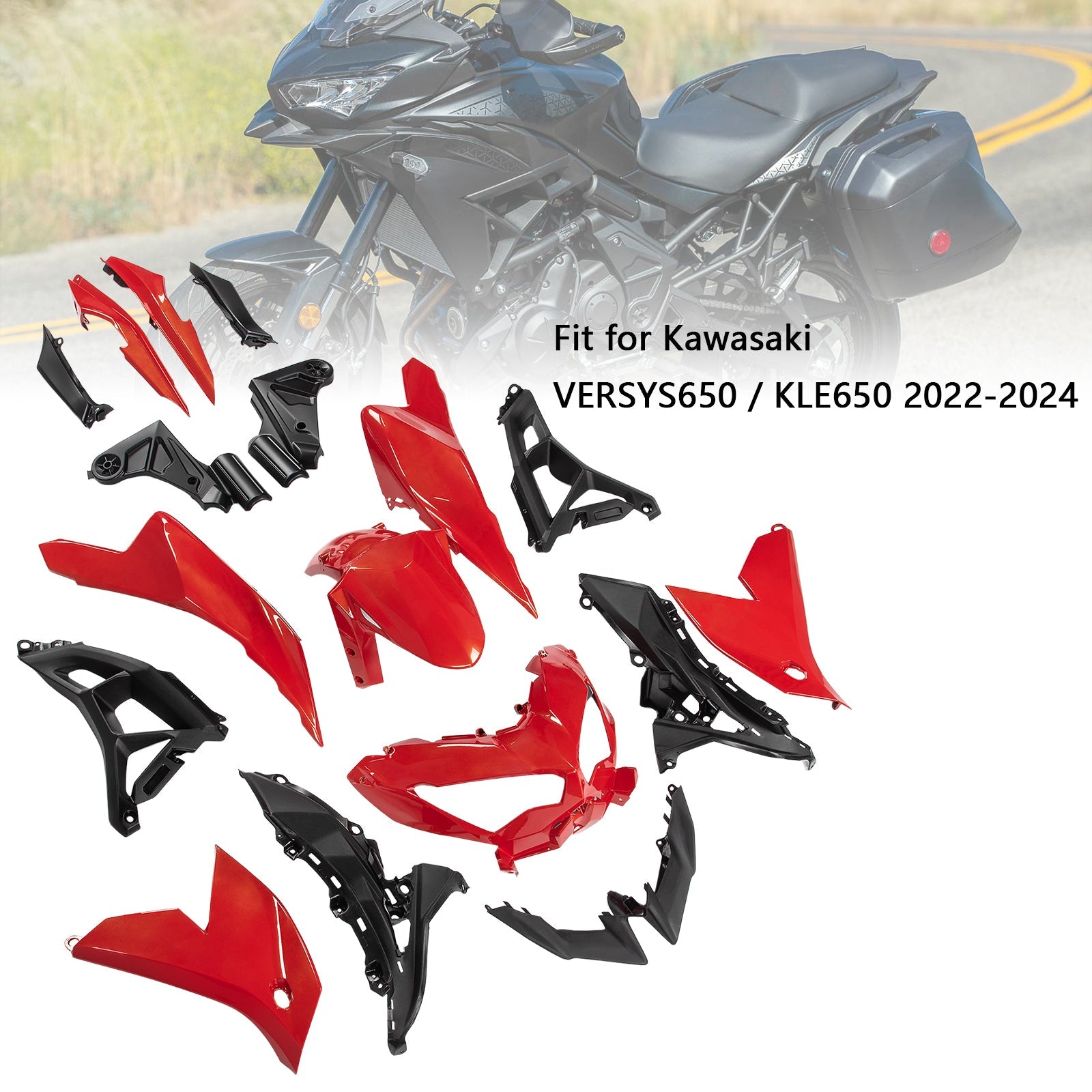 Injection ABS Bodywork Fairing Kit For Kawasaki VERSYS 650 KLE 2022-20