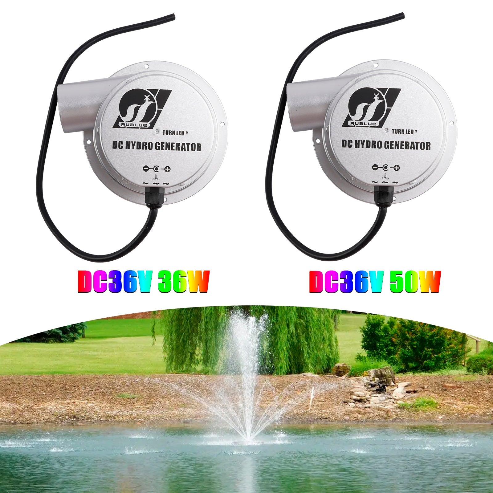 24V Water Flow Turbine Hydroelectric Generator DC36V 36W/50W AC Power