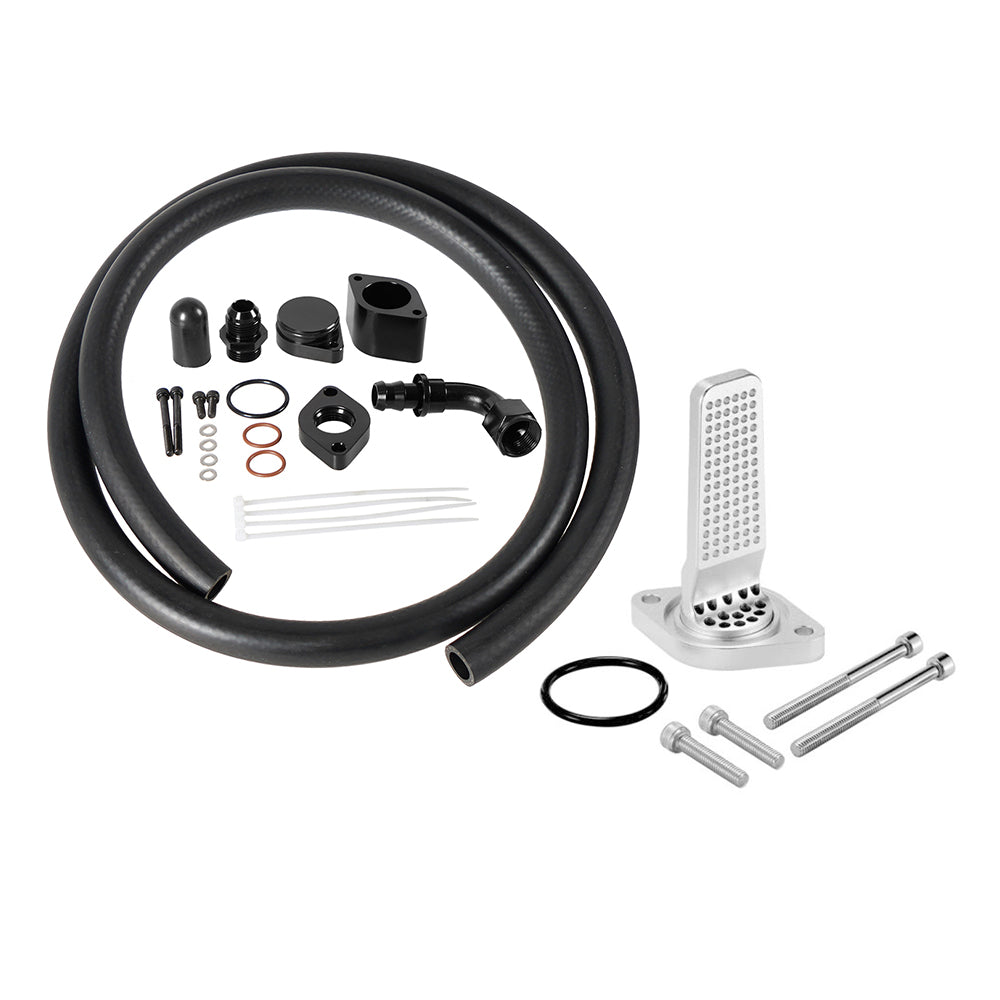 CCV Reroute Kit + CCV Baffle Internal Catch Can for Ford 6.7L Powerstr