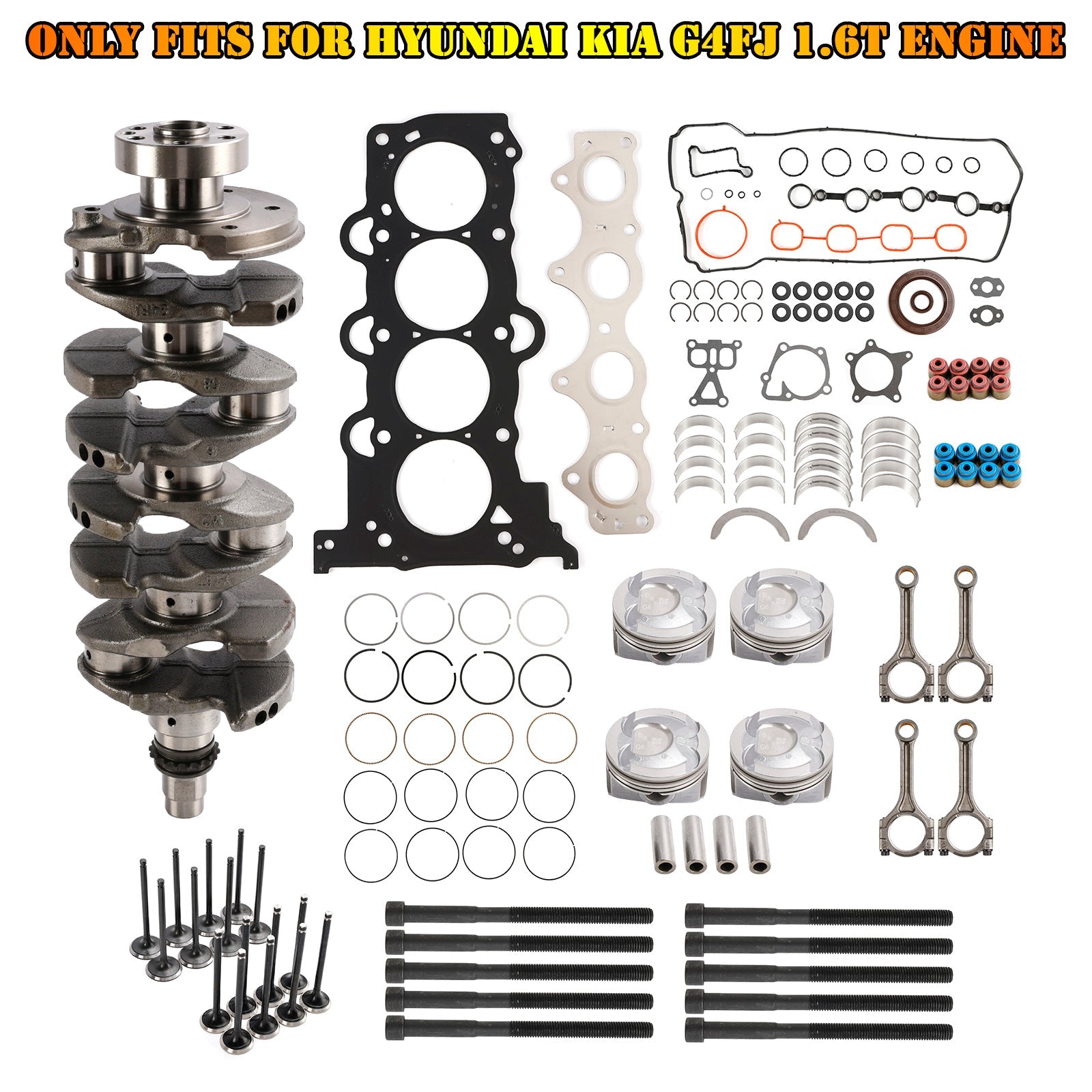 G4FJ 1.6T Engine Overhaul Rebuild Kit Pistons Rods Gasket Kit for Hyun