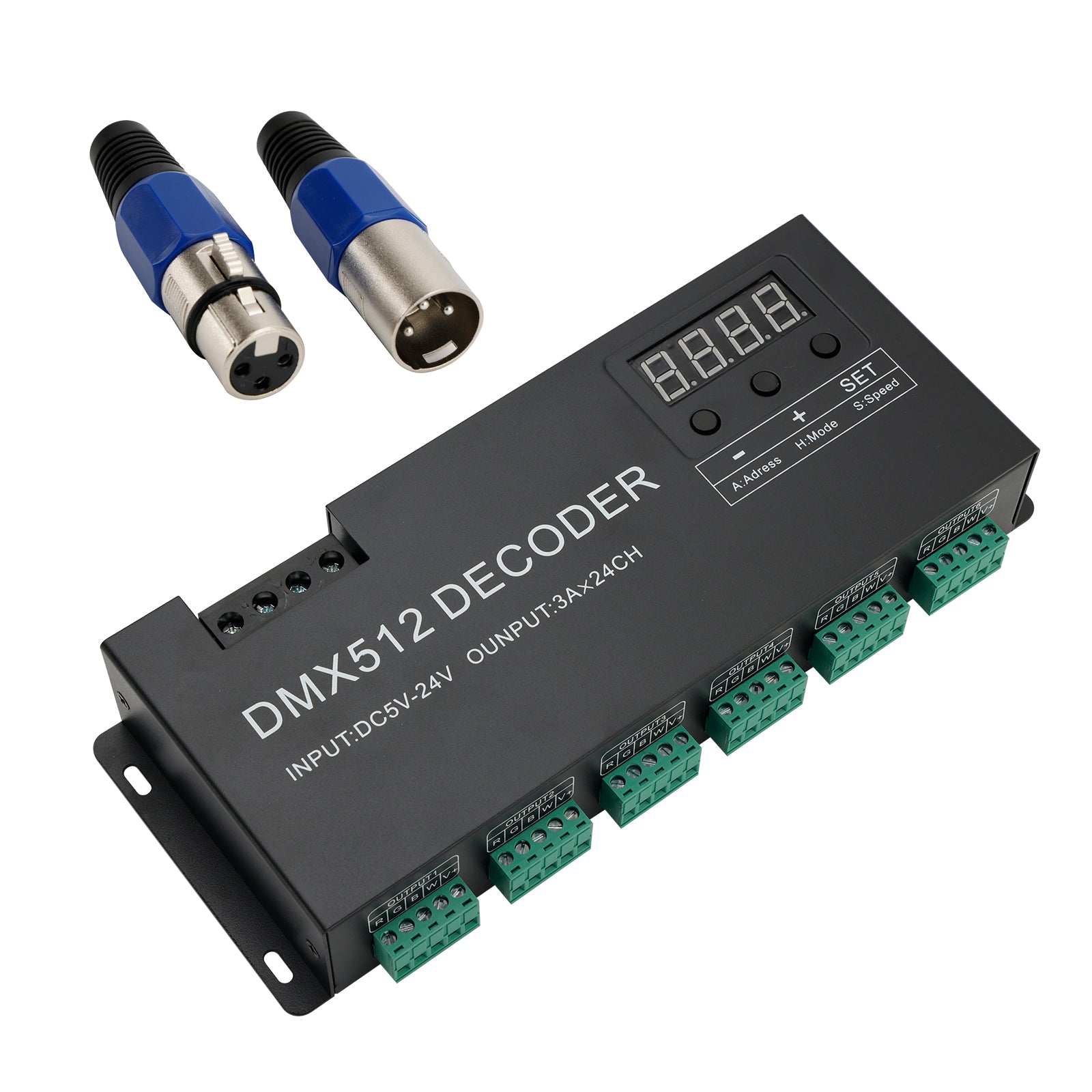 24 Channel DMX 512 Decoder RGBW PWM Dimmer Driver LED Strip Light Cont