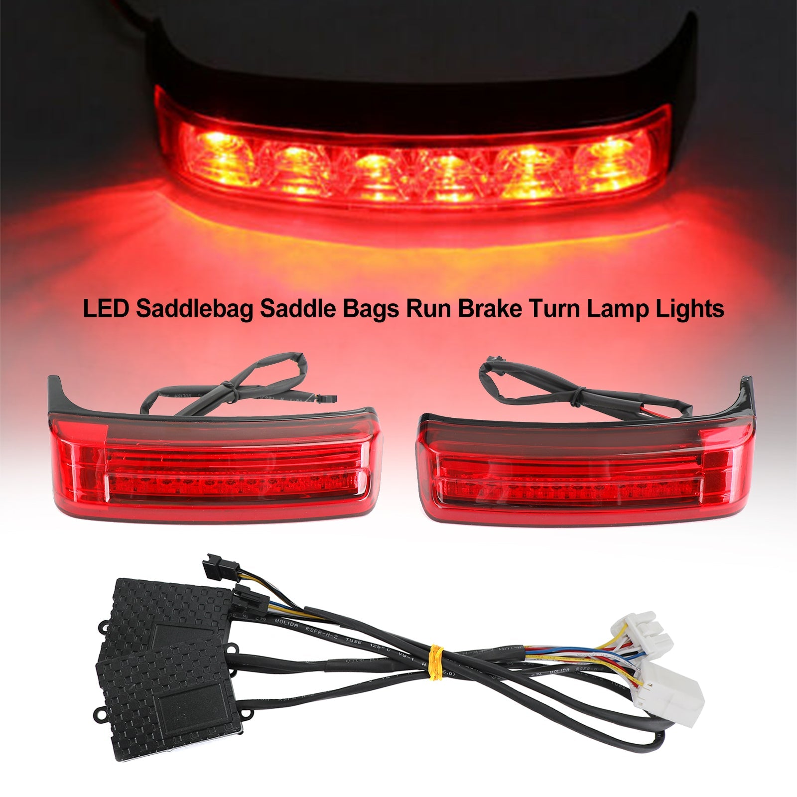 LED Saddlebag Saddle Bags Run Brake Turn Lamp Lights For Touring 1996-