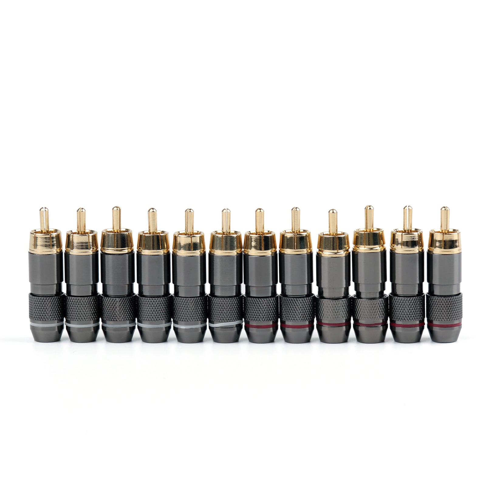 12 Pcs Copper RCA Plug Gold Plated Audio Video Adapter Connectors Sold