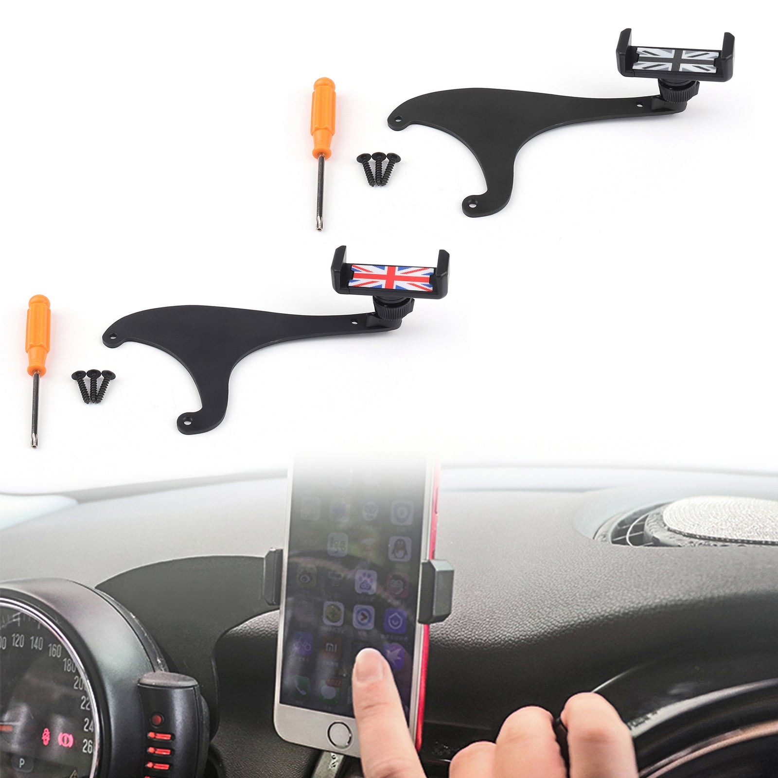 360 Rotation Car Phone Mount Cradle Holder Stand For Mini Cooper ...