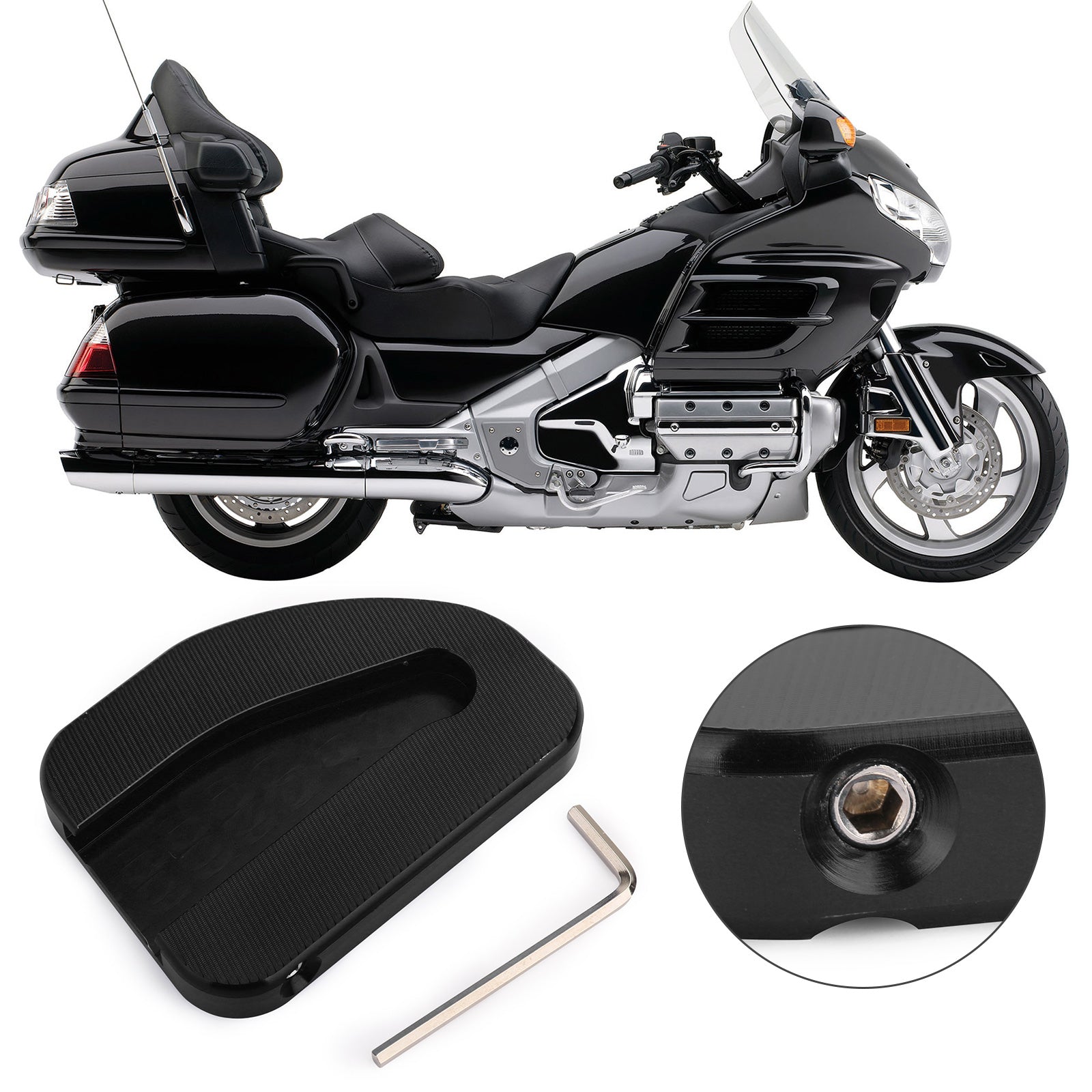 Kickstand Sidestand Extension Foot Plate Pad For Honda GoldWing GL1800 ...