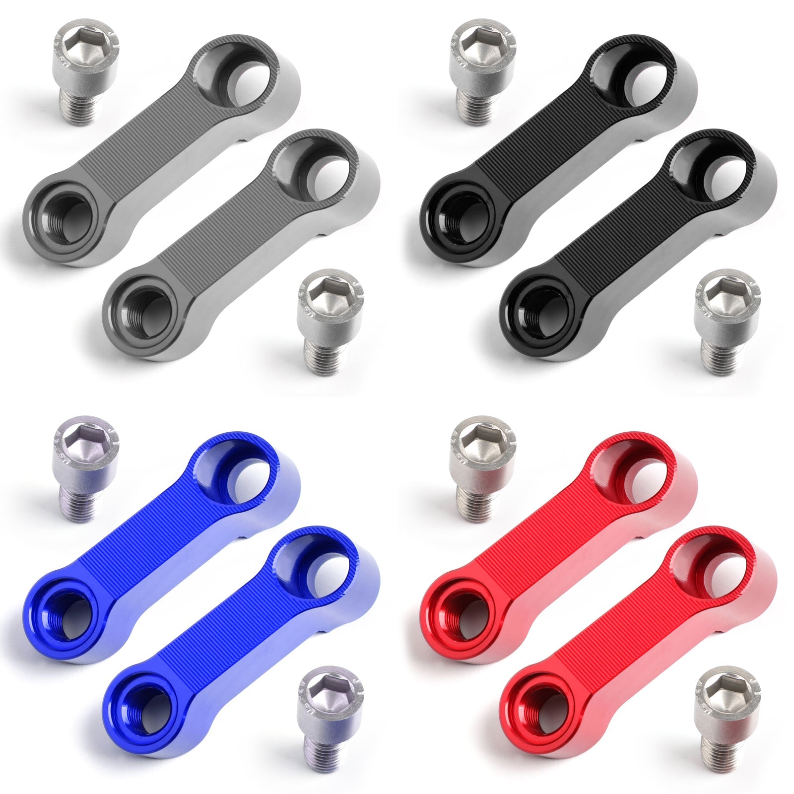 Pair Aluminum Motorcycle Mirror Extenders-Riser-Extension 10mm Fit for ...