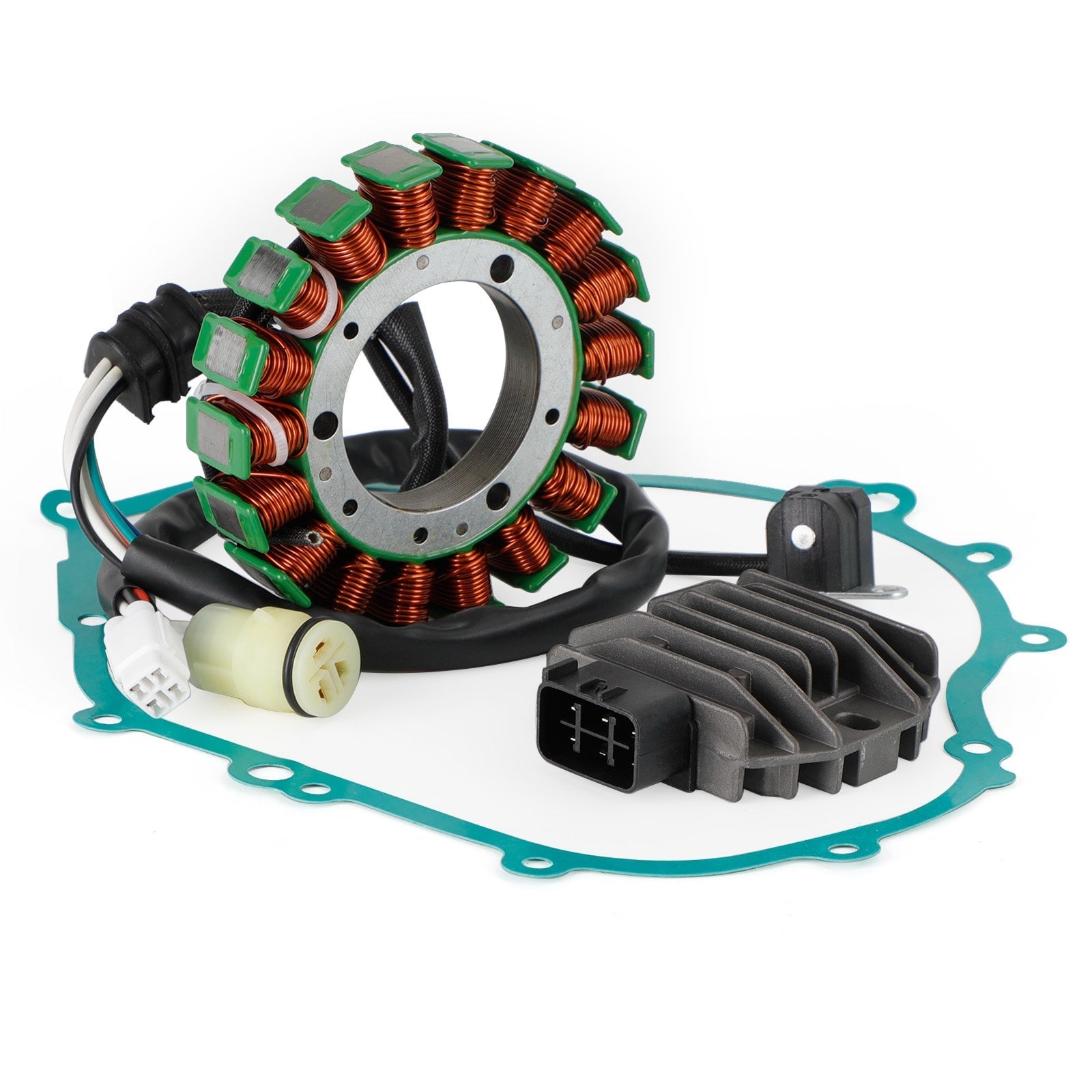 Magneto Stator + Voltage Rectifier + Gasket For Yamaha Wolverine 350 2