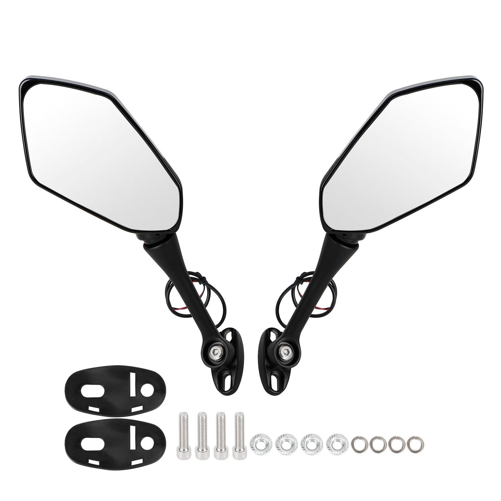 Kawasaki ZX6R ZX10R Ninja 650R Z750 LED Mirrors w/ Turn Signal Indicat