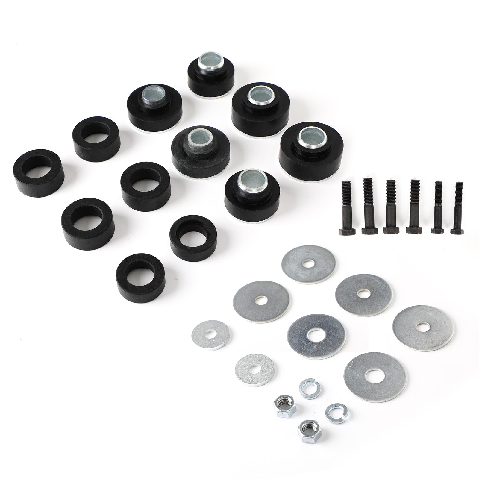 Hardware Bushings Subframe Bolts Washers + Body Mount Bushing Kit For
